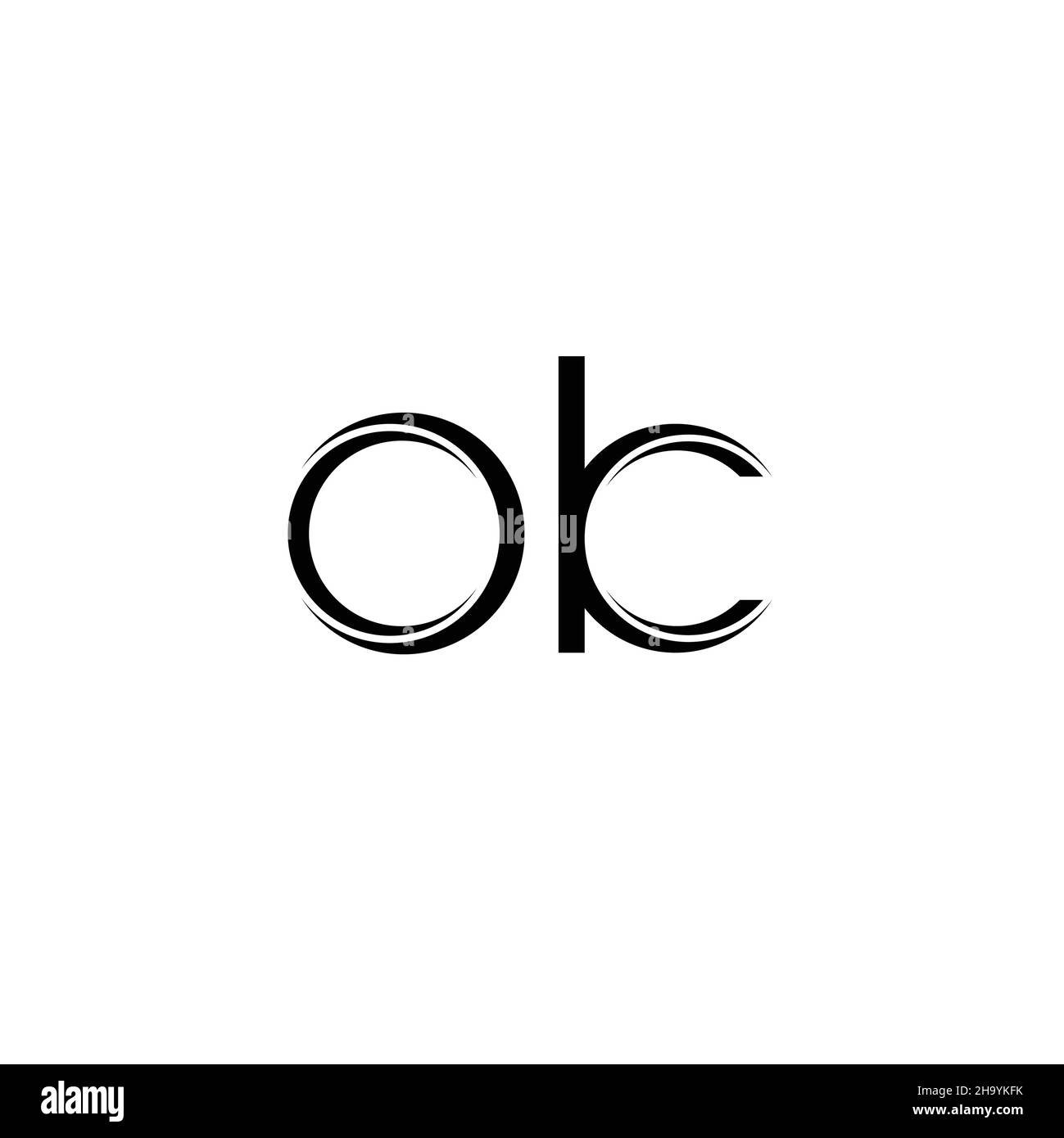 OK Logo monogram with slice rounded modern design template isolated on white background Stock ...