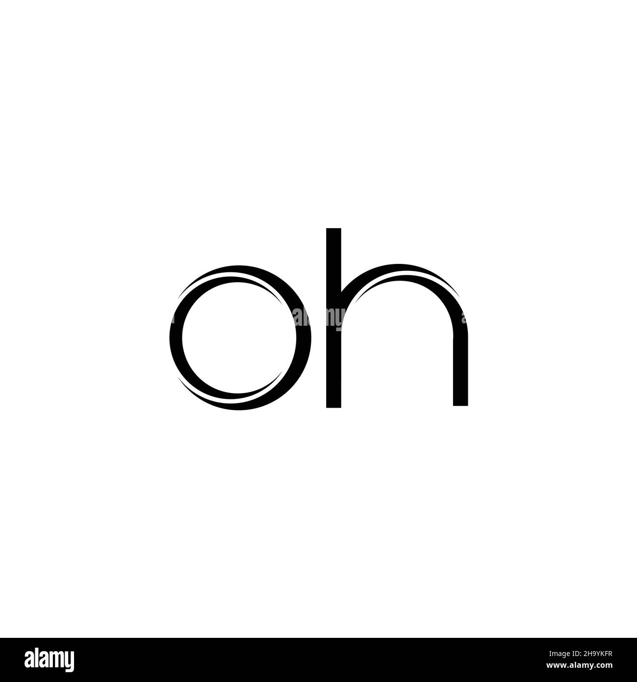 OH Logo monogram with slice rounded modern design template isolated on ...