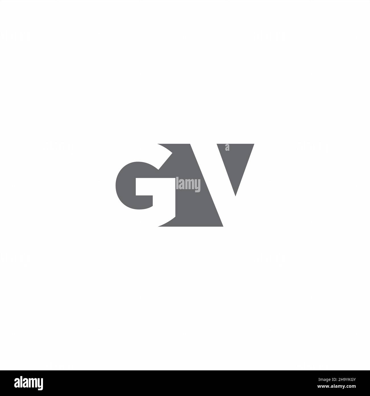 GV Logo monogram with negative space style design template isolated on ...