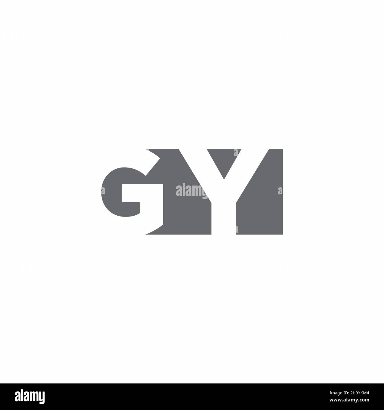 GY Logo monogram with negative space style design template isolated on ...