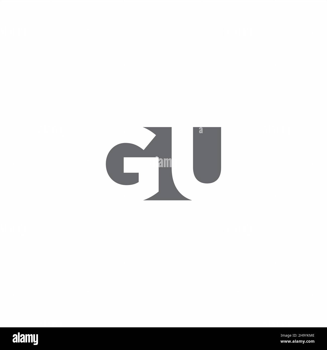 GU Logo monogram with negative space style design template isolated on ...