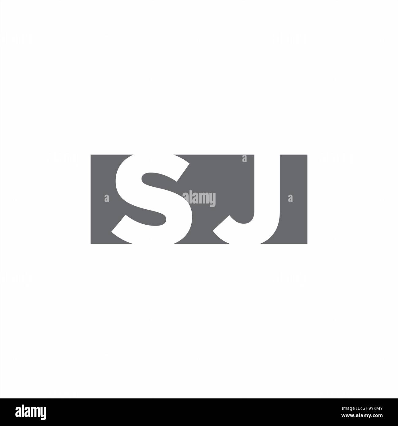 SJ Logo monogram with negative space style design template isolated on ...