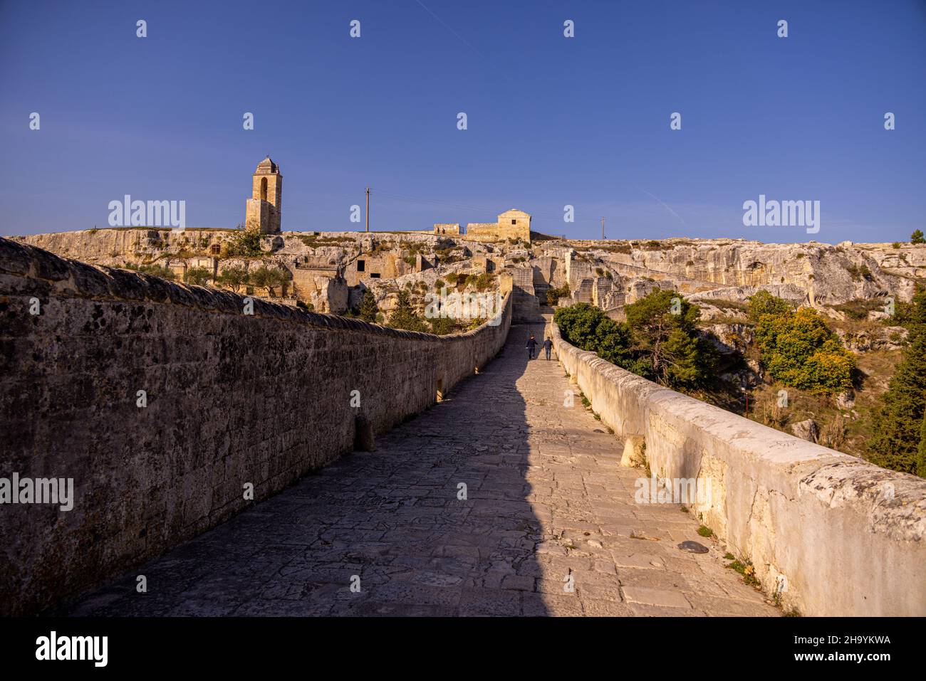 The historic village of Gravina in Puglia with its famous aqueduct ...