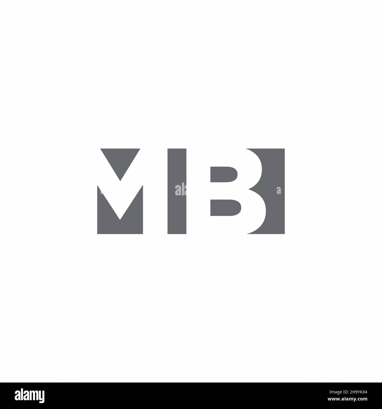 MB Logo monogram with negative space style design template isolated on ...
