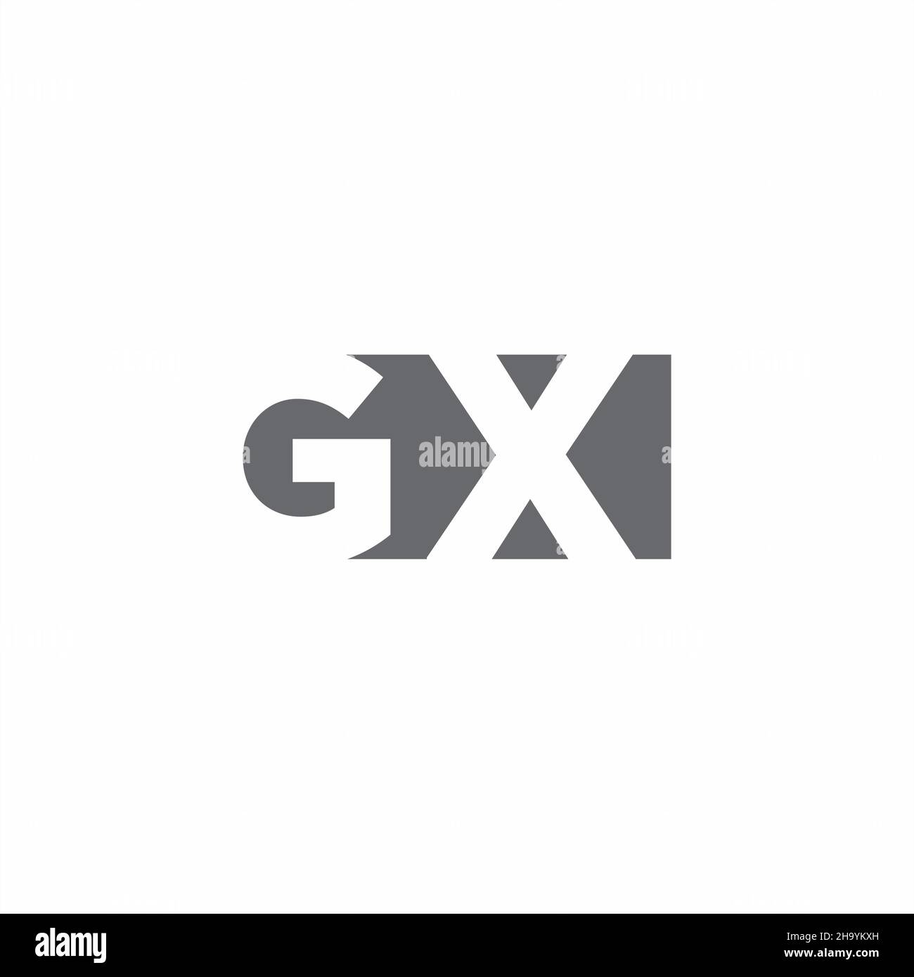 GX Logo monogram with negative space style design template isolated on ...