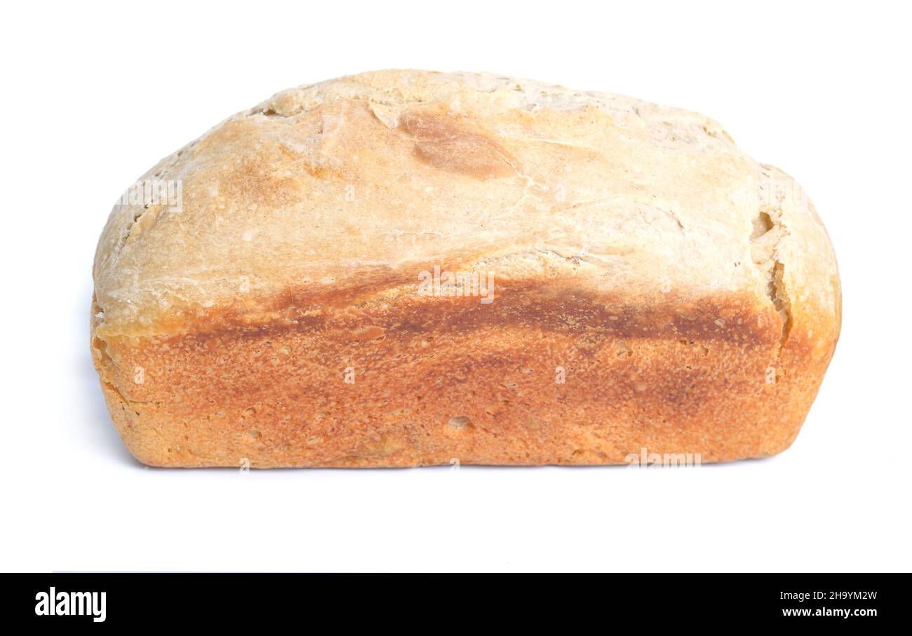 Square loaf of homemade sourdough bread. Isolated Stock Photo - Alamy