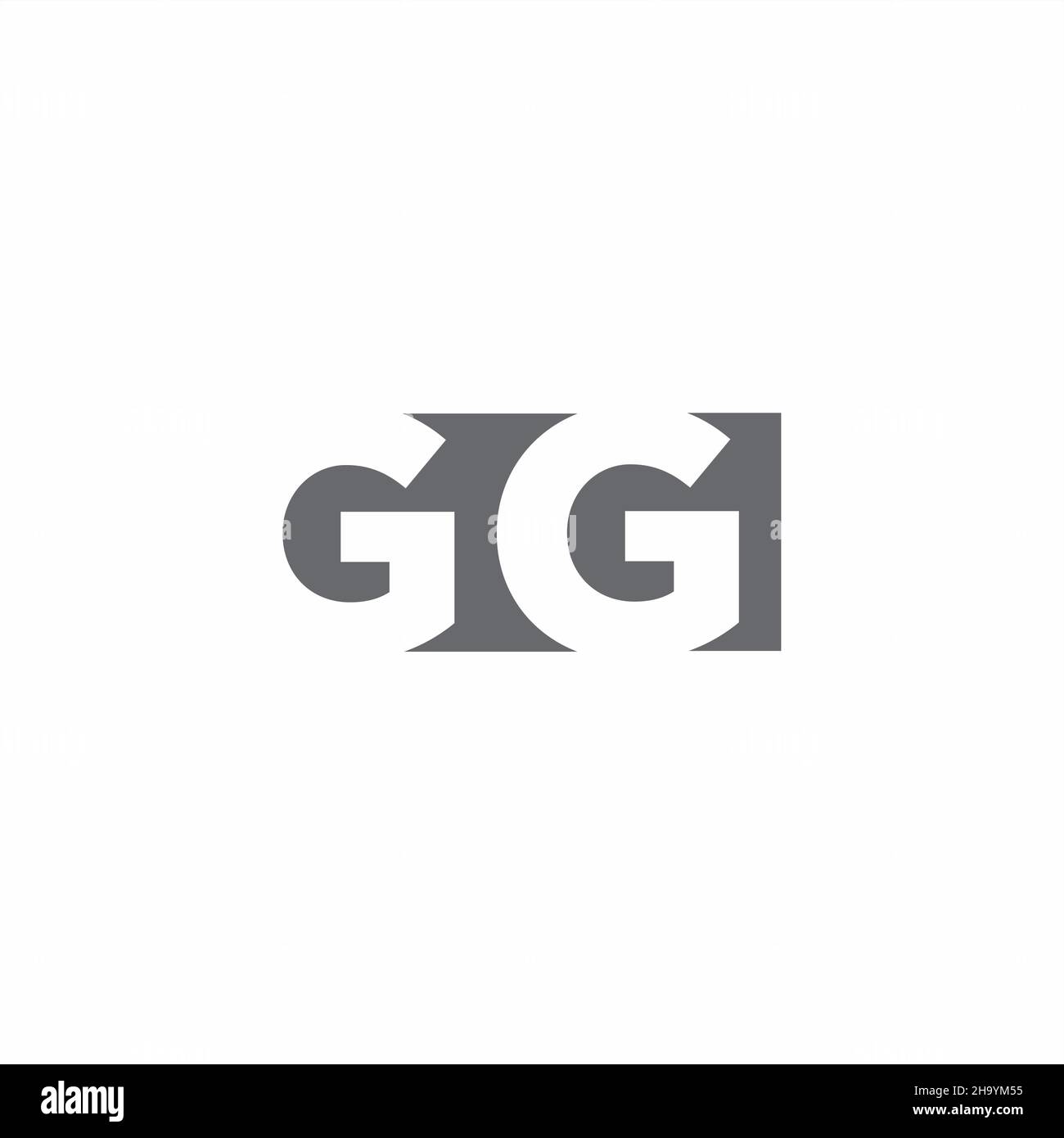 GG Logo monogram with negative space style design template isolated on ...