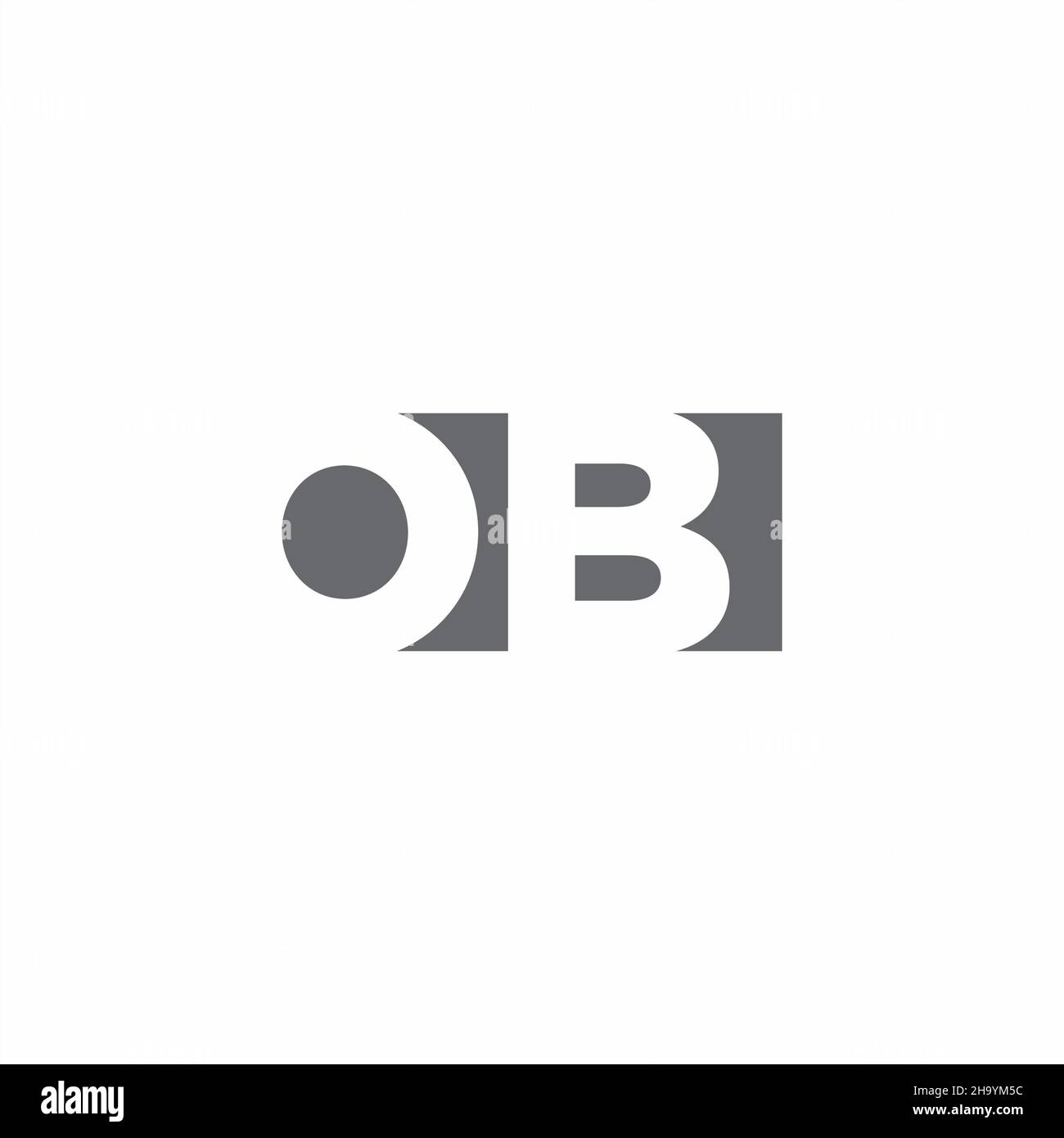 OB Logo monogram with negative space style design template isolated on white background Stock ...