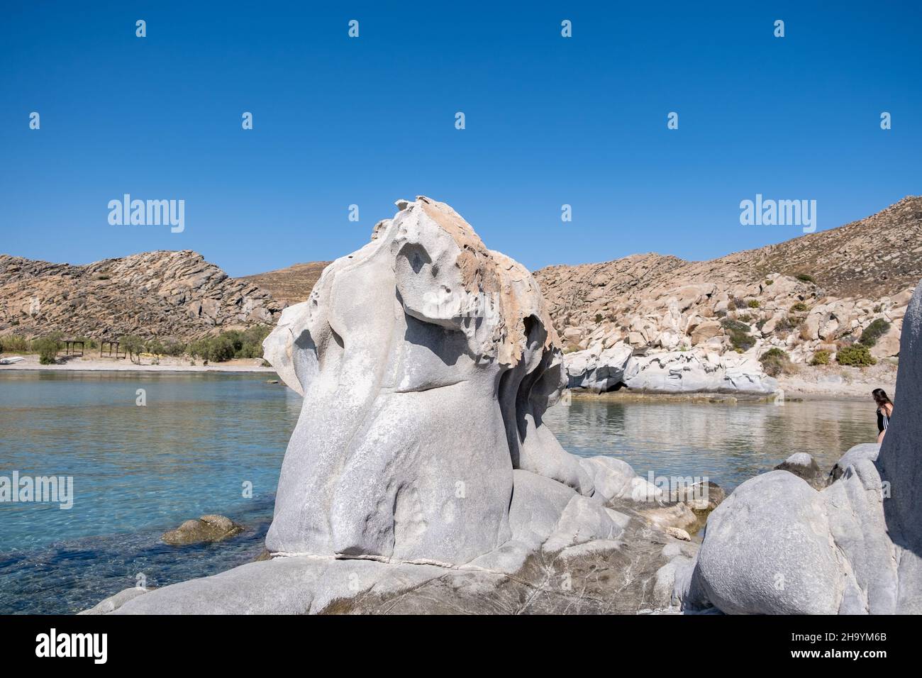 Paros island Kolymbithres sandy beach granite white rocks formations ...