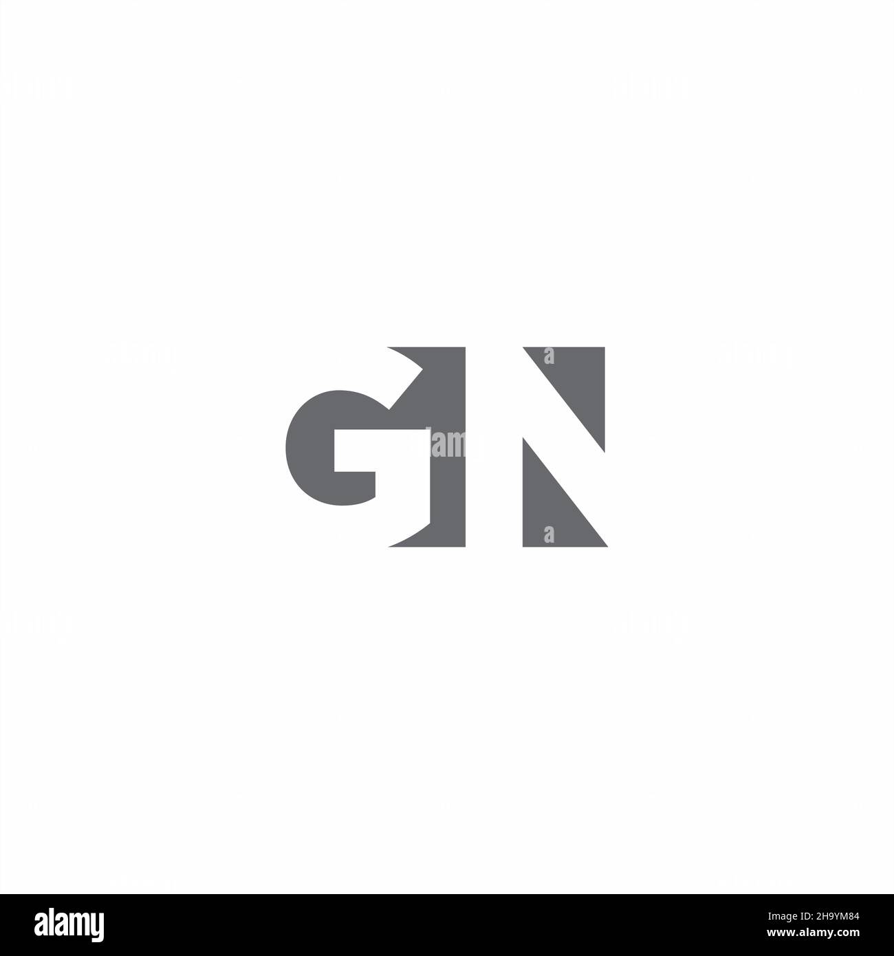 GN Logo monogram with negative space style design template isolated on ...