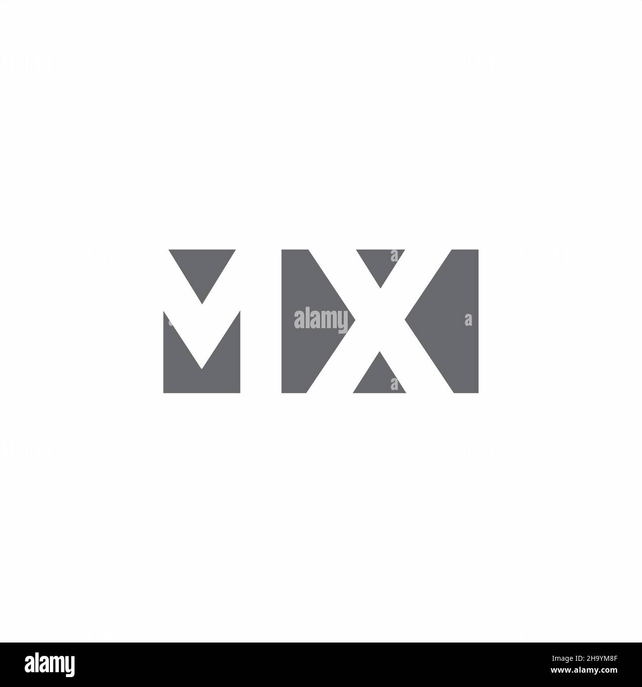 MX Logo monogram with negative space style design template isolated on white background Stock ...
