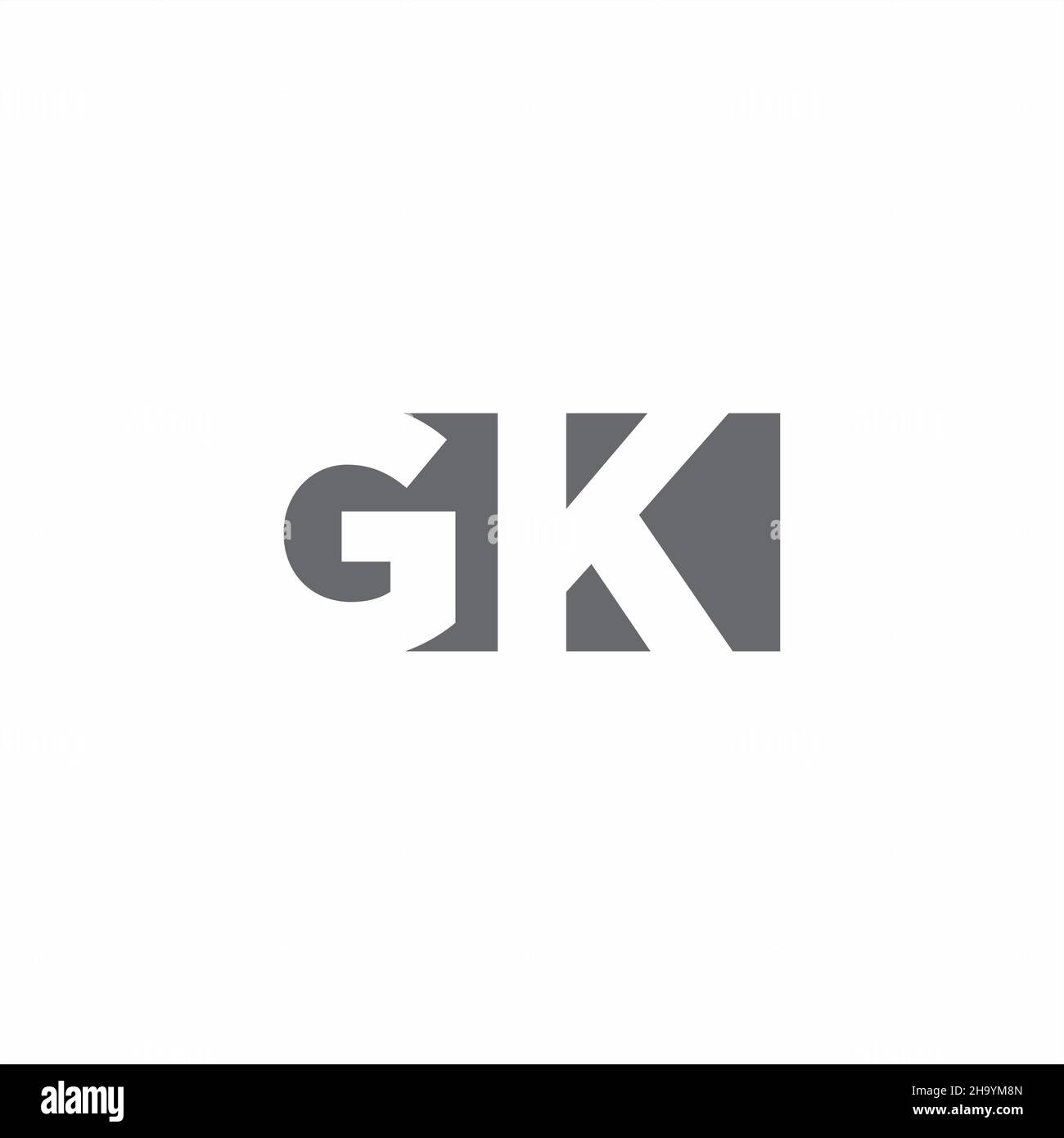 GK Logo monogram with negative space style design template isolated on ...