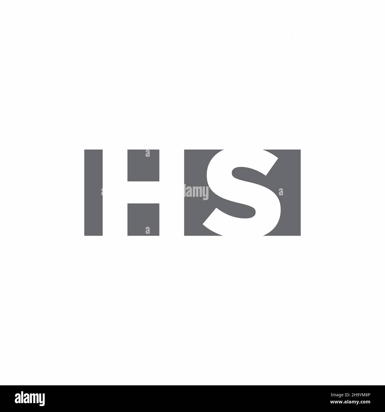 HS Logo monogram with negative space style design template isolated on ...