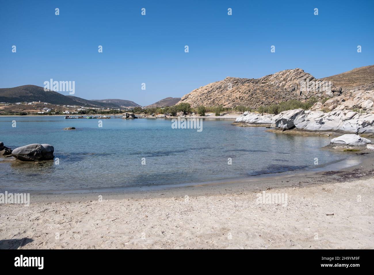 Kolymbithres beach at Paros island Cyclades Greece. Granite white rock ...