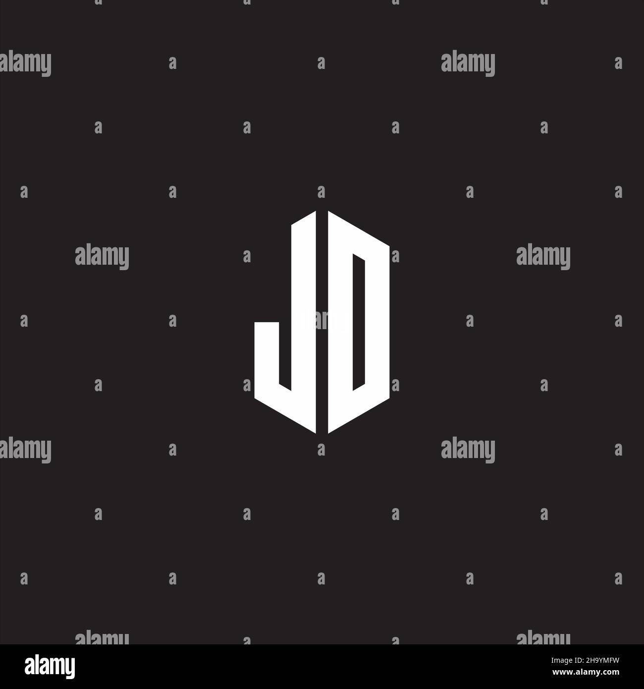JD Logo monogram with hexagon shape style design template isolated on ...