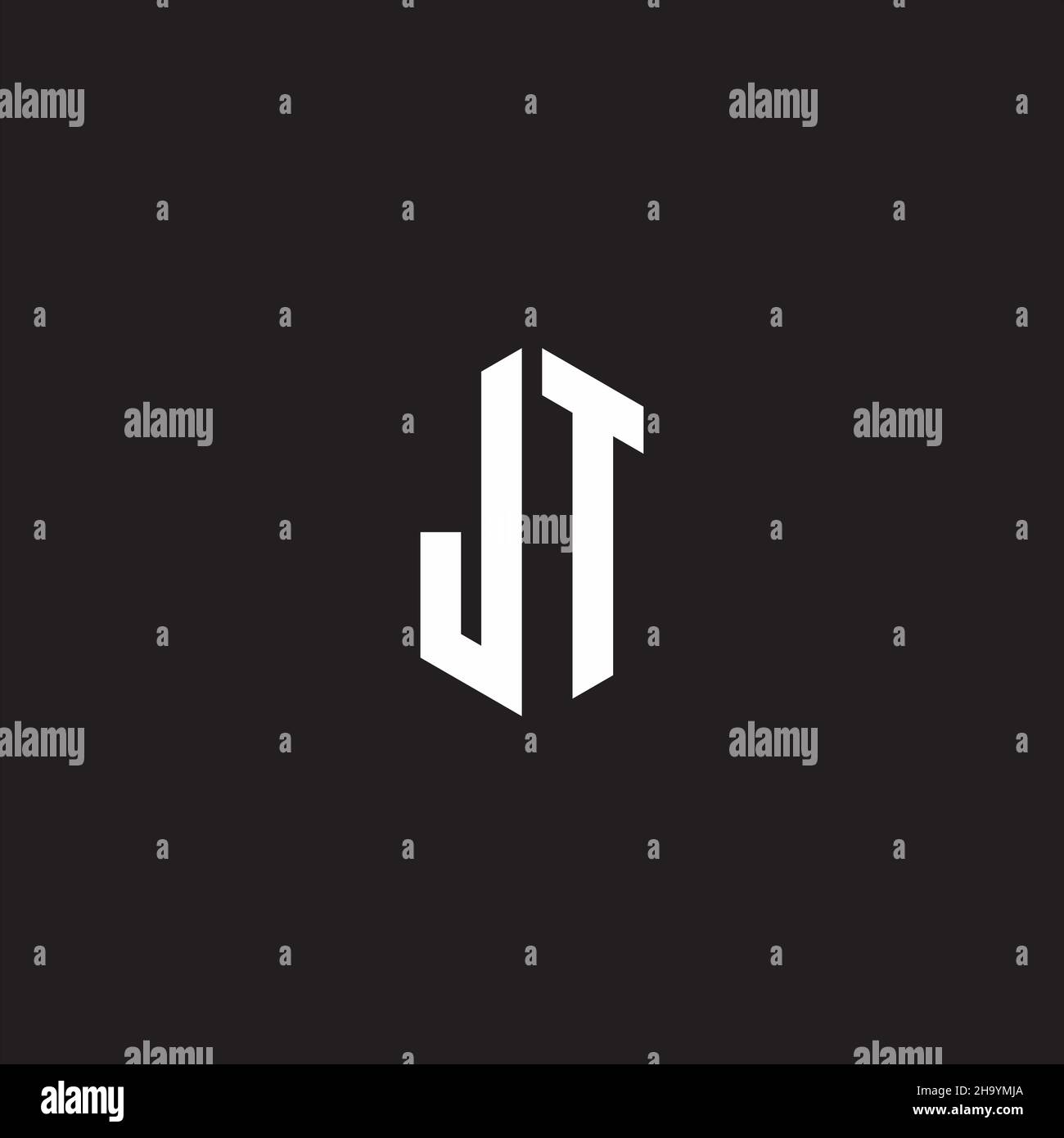 JT Logo monogram with hexagon shape style design template isolated on ...
