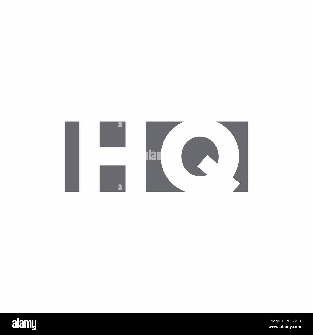 HQ Logo monogram with negative space style design template isolated on ...