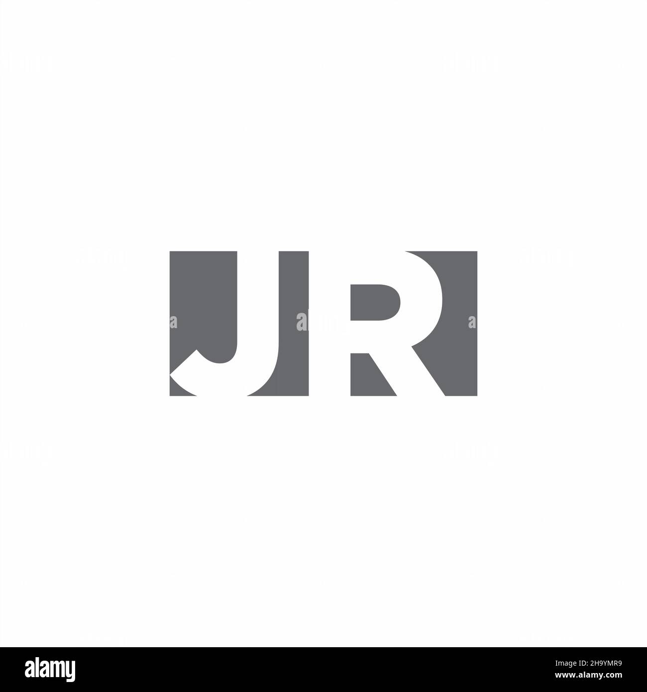 JR Logo monogram with negative space style design template isolated on ...