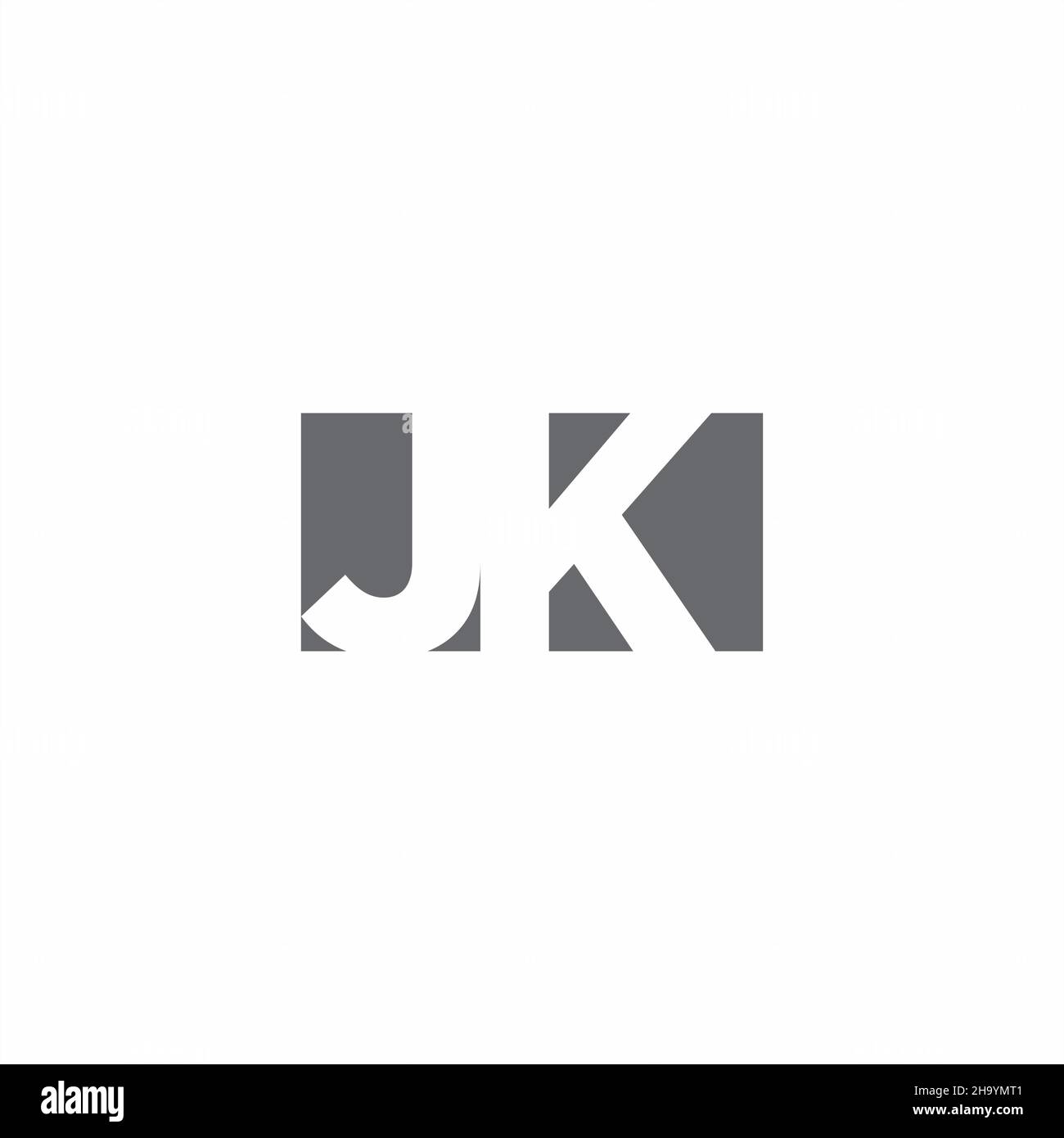 JK Logo monogram with negative space style design template isolated on ...