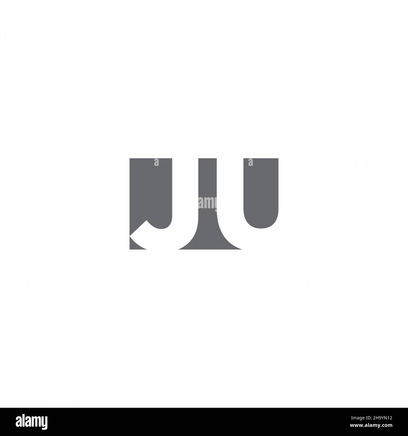 JU Logo monogram with negative space style design template isolated on ...