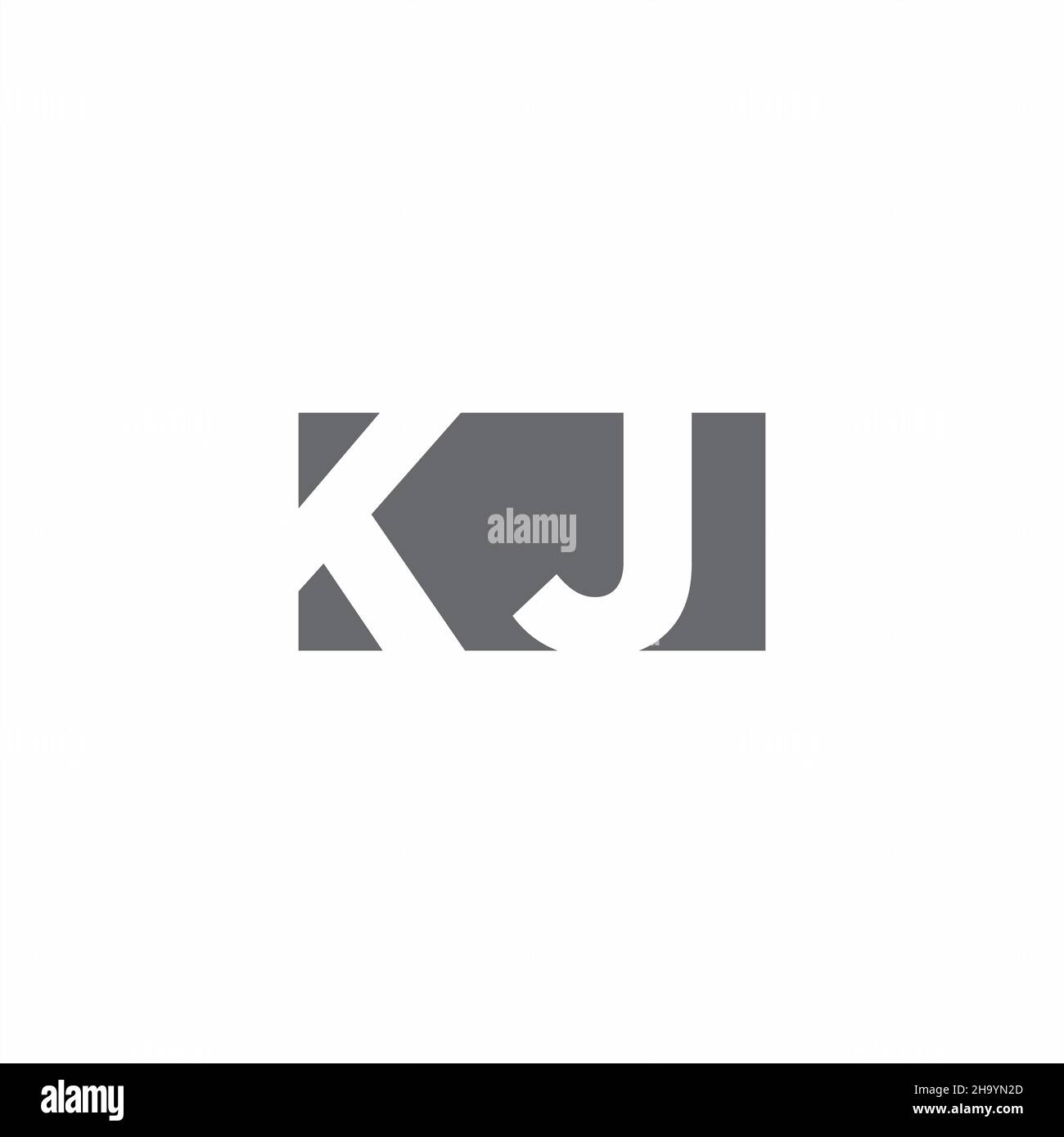 KJ Logo monogram with negative space style design template isolated on ...