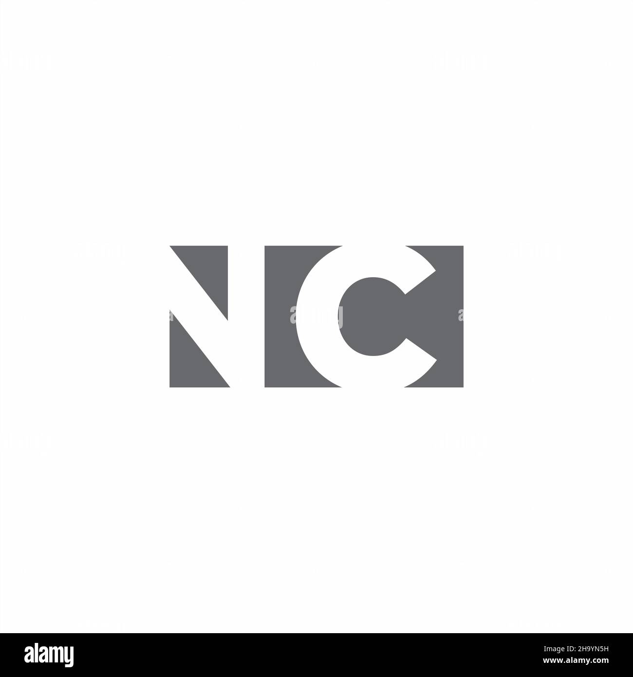NC Logo monogram with negative space style design template isolated on ...