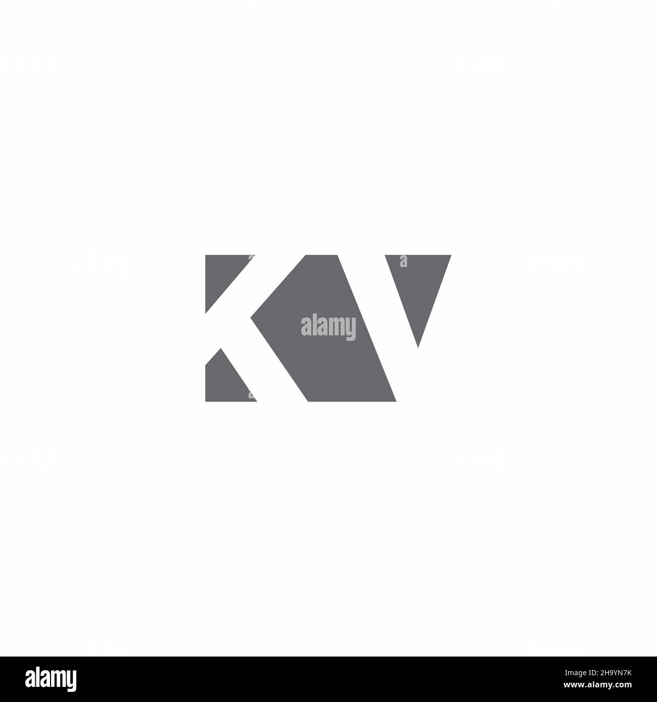 KV Logo monogram with negative space style design template isolated on ...