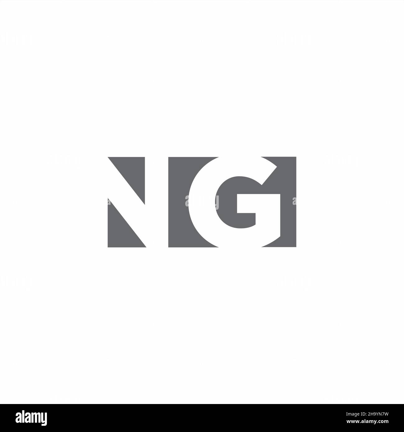 NG Logo monogram with negative space style design template isolated on ...