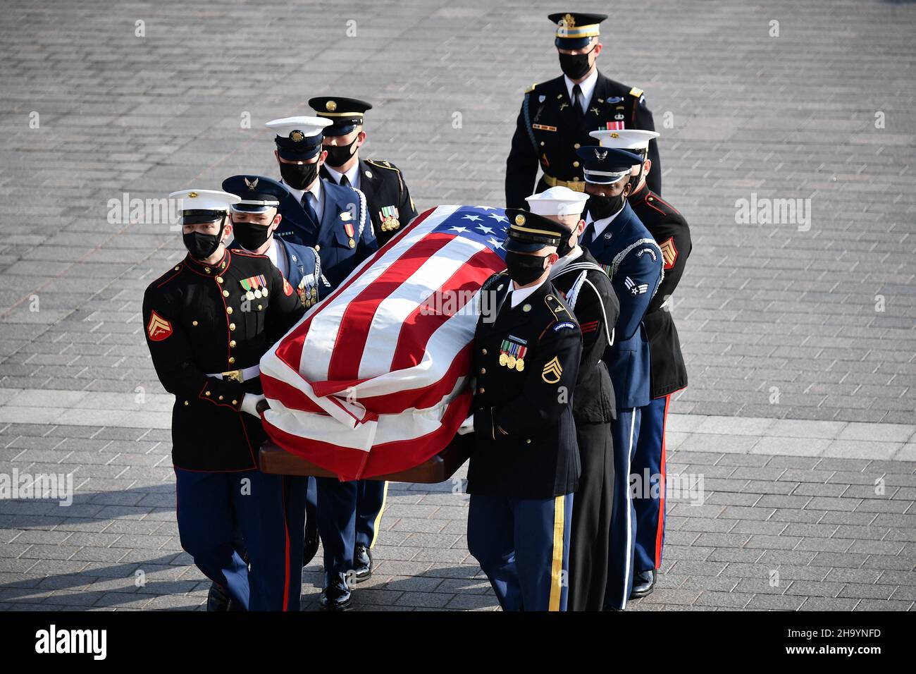 The casket of former US senator Bob Dole arrives at the US Capitol in ...