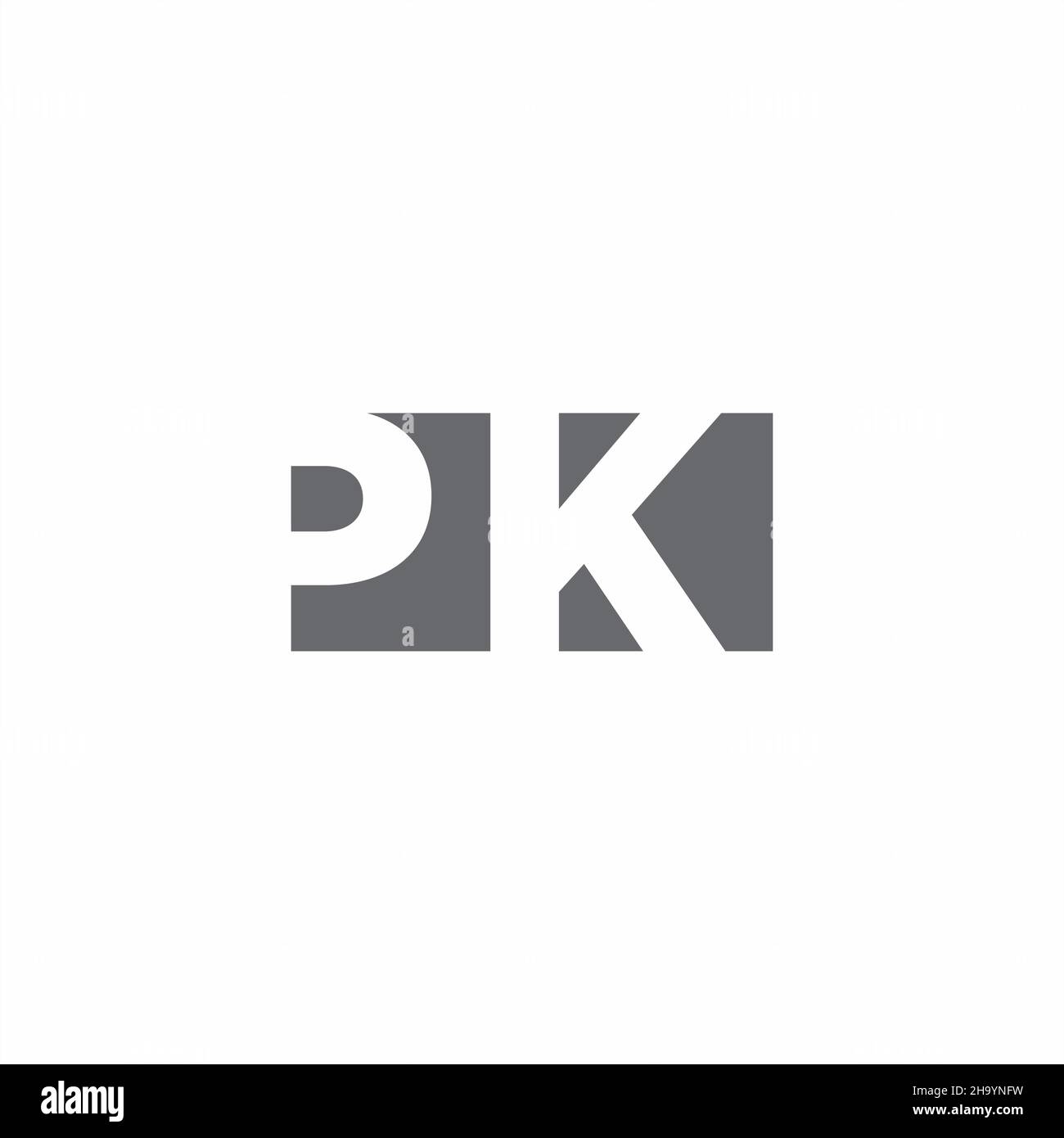 PK Logo monogram with negative space style design template isolated on ...