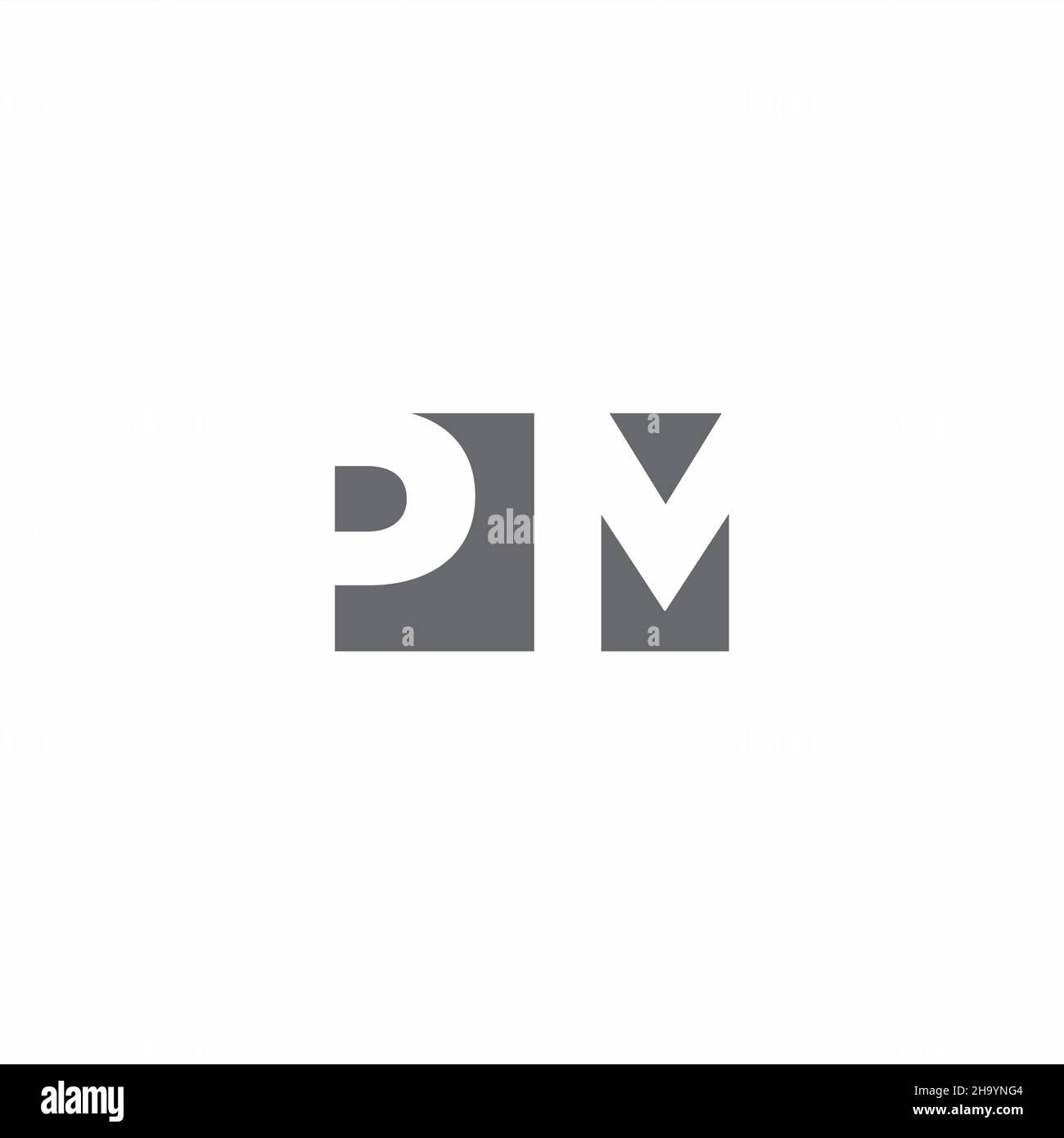 PM Logo monogram with negative space style design template isolated on ...