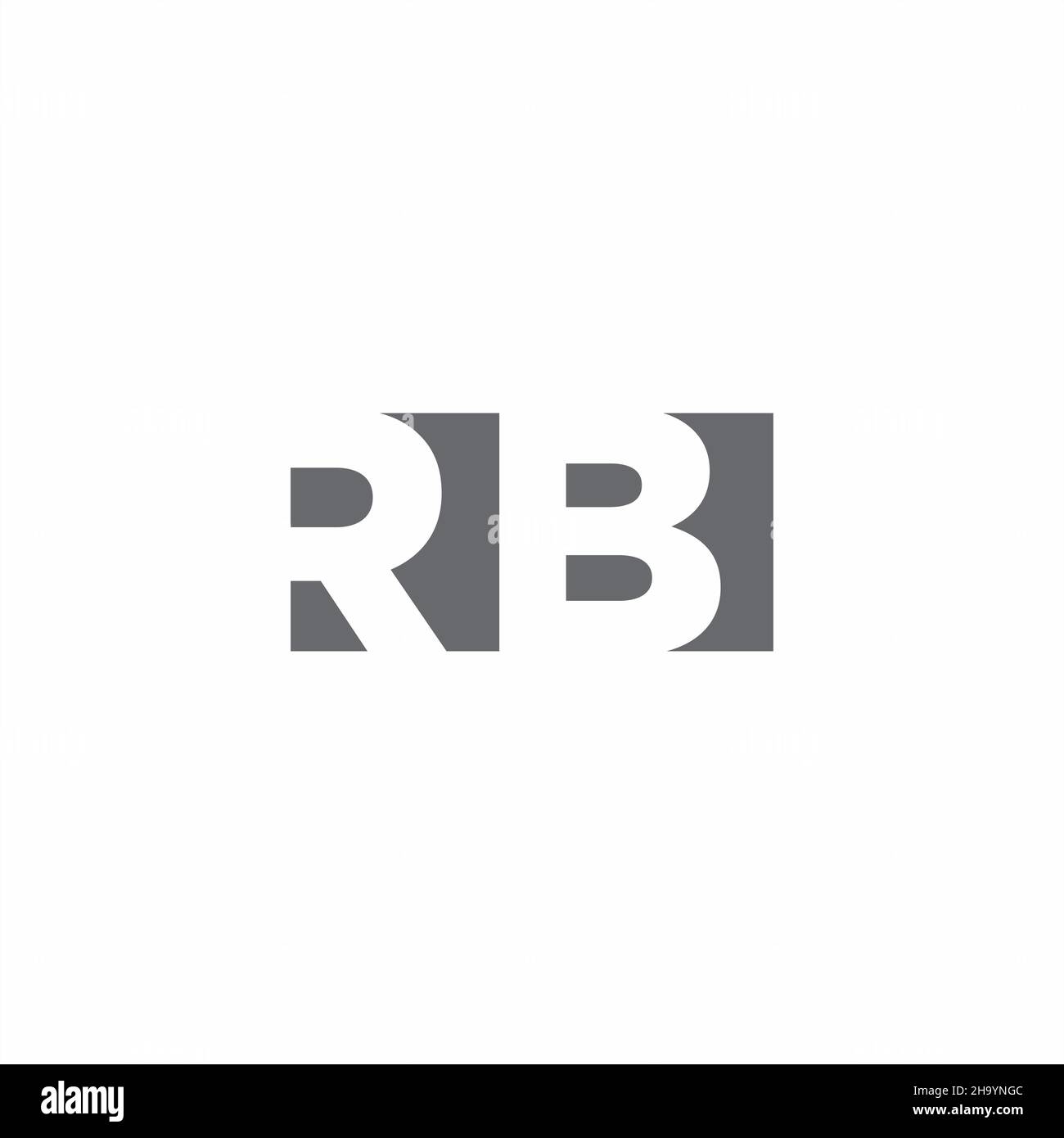 RB Logo monogram with negative space style design template isolated on ...