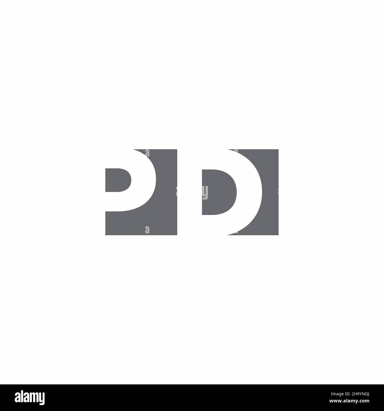 PD Logo monogram with negative space style design template isolated on ...
