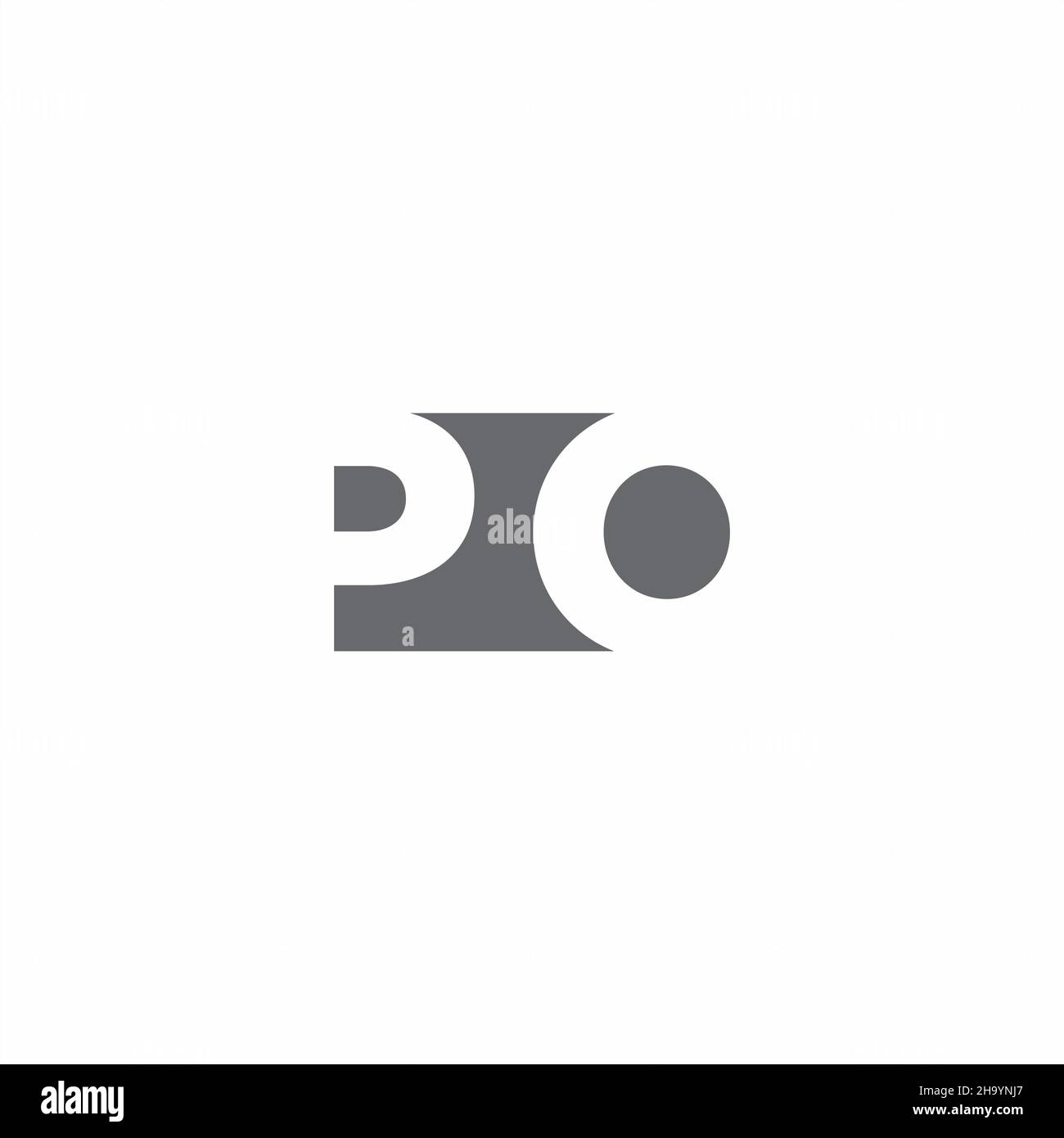 PO Logo monogram with negative space style design template isolated on ...