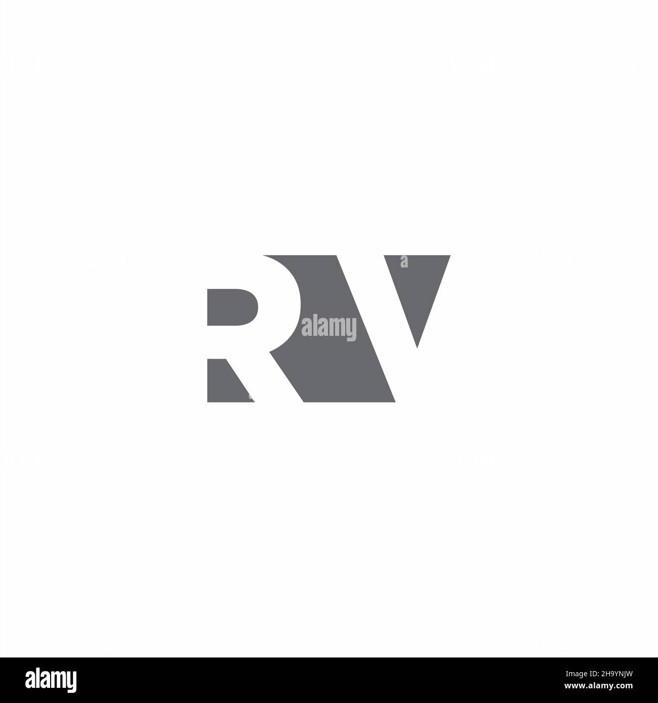 RV Logo monogram with negative space style design template isolated on ...
