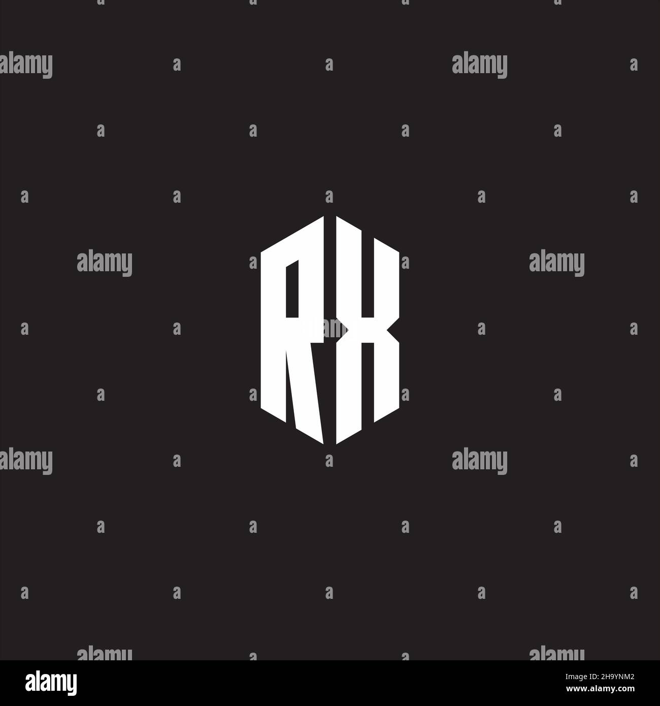 RX Logo monogram with hexagon shape style design template isolated on ...