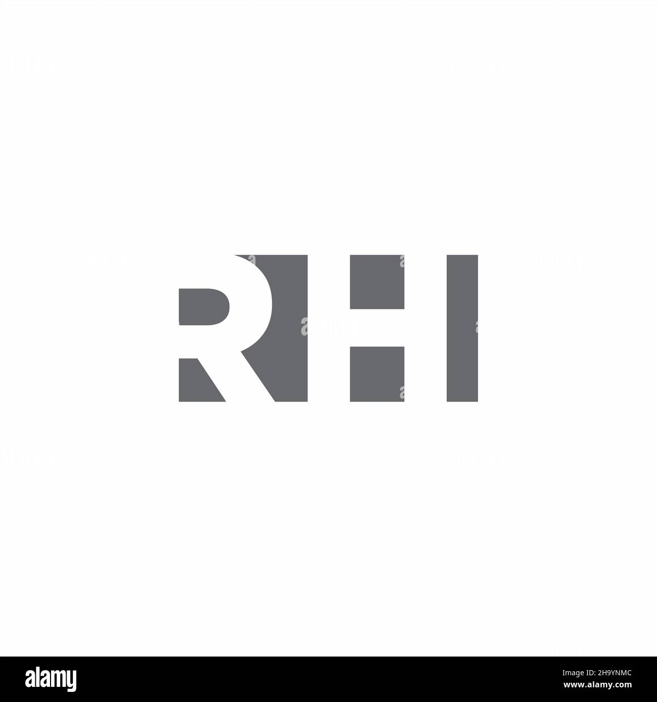 RH Logo monogram with negative space style design template isolated on ...