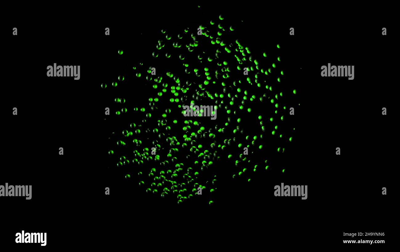 Colorful sphere consisting of balls. Animation. Colored balls in the ...