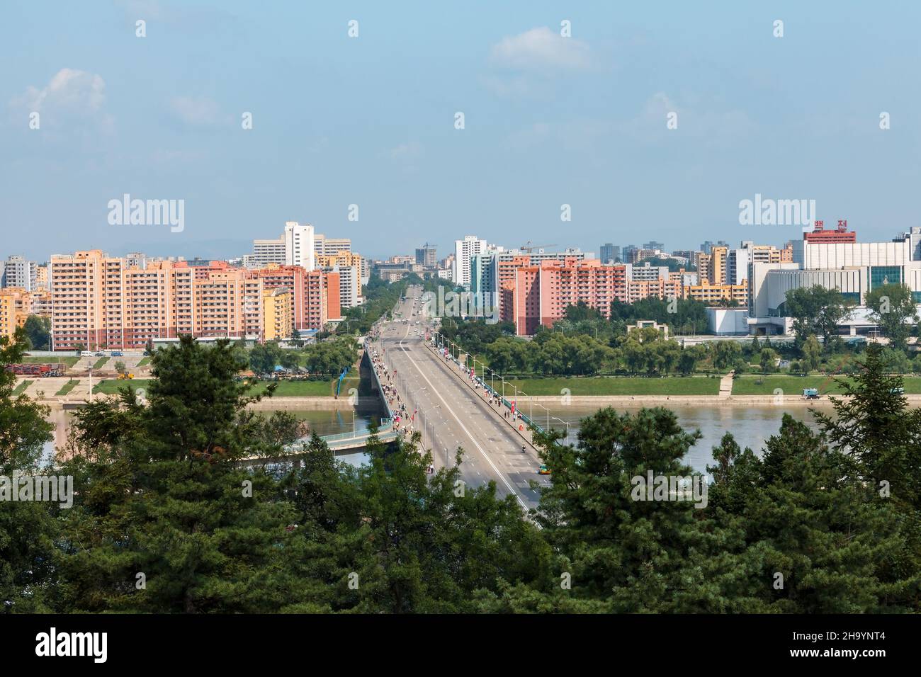 Rungra Bridge. one of the city's six bridges on the Taedong River ...