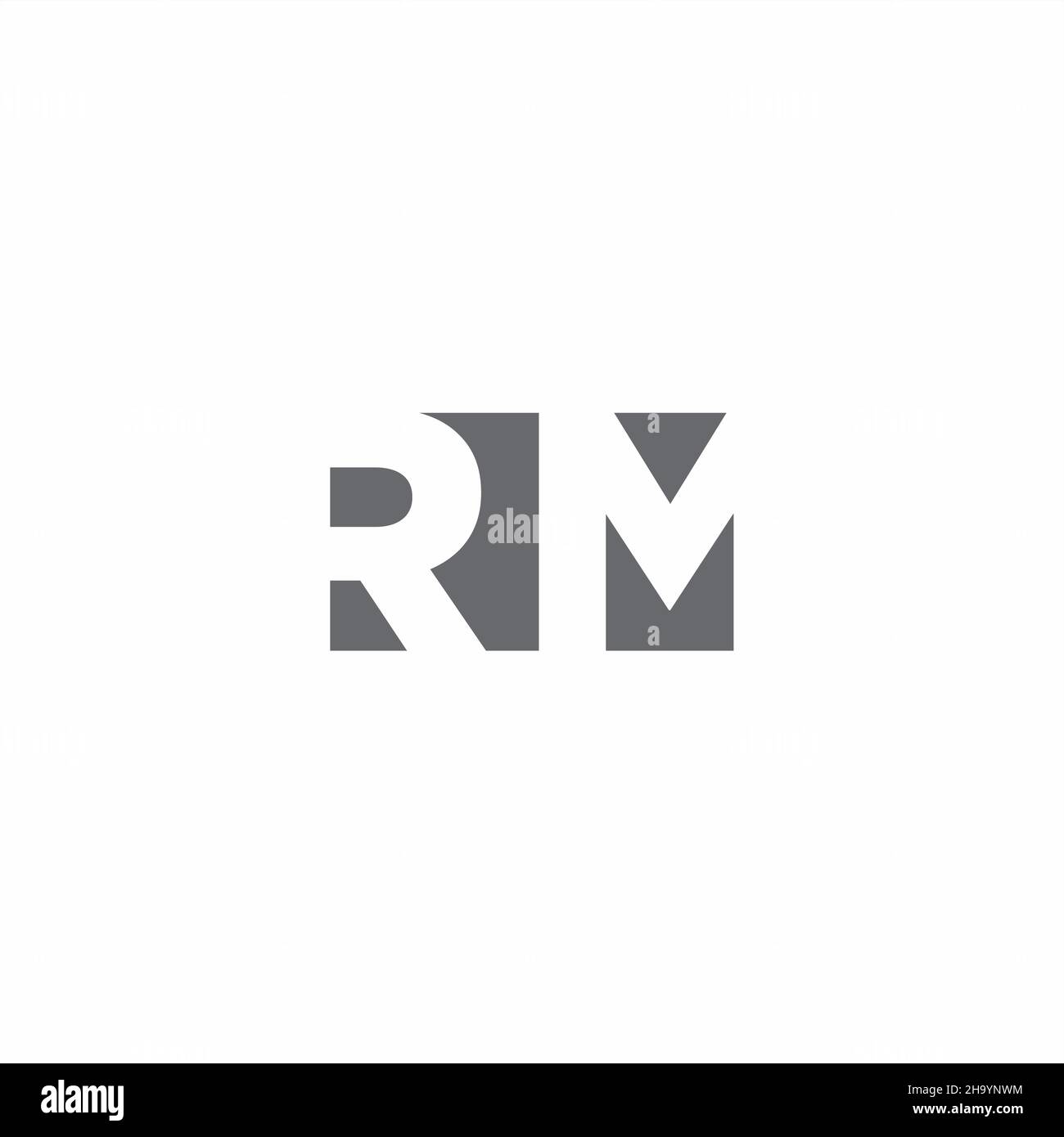 RM Logo monogram with negative space style design template isolated on ...