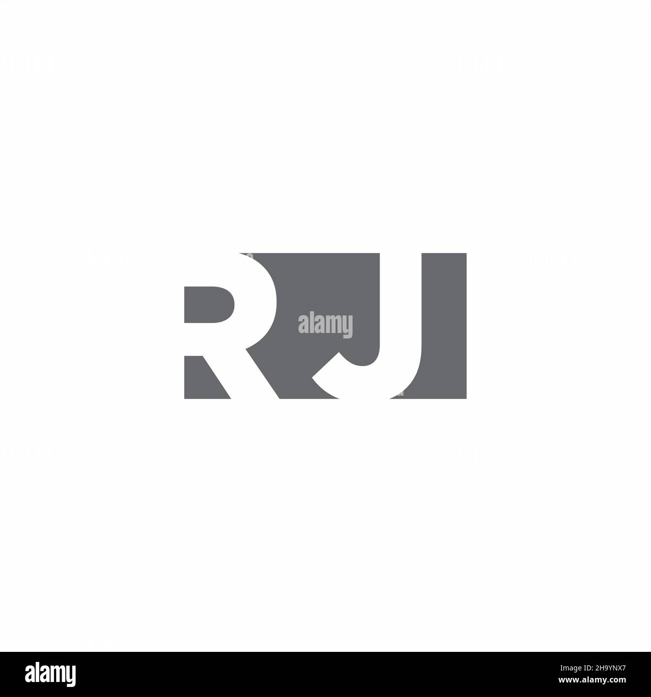 RJ Logo monogram with negative space style design template isolated on ...
