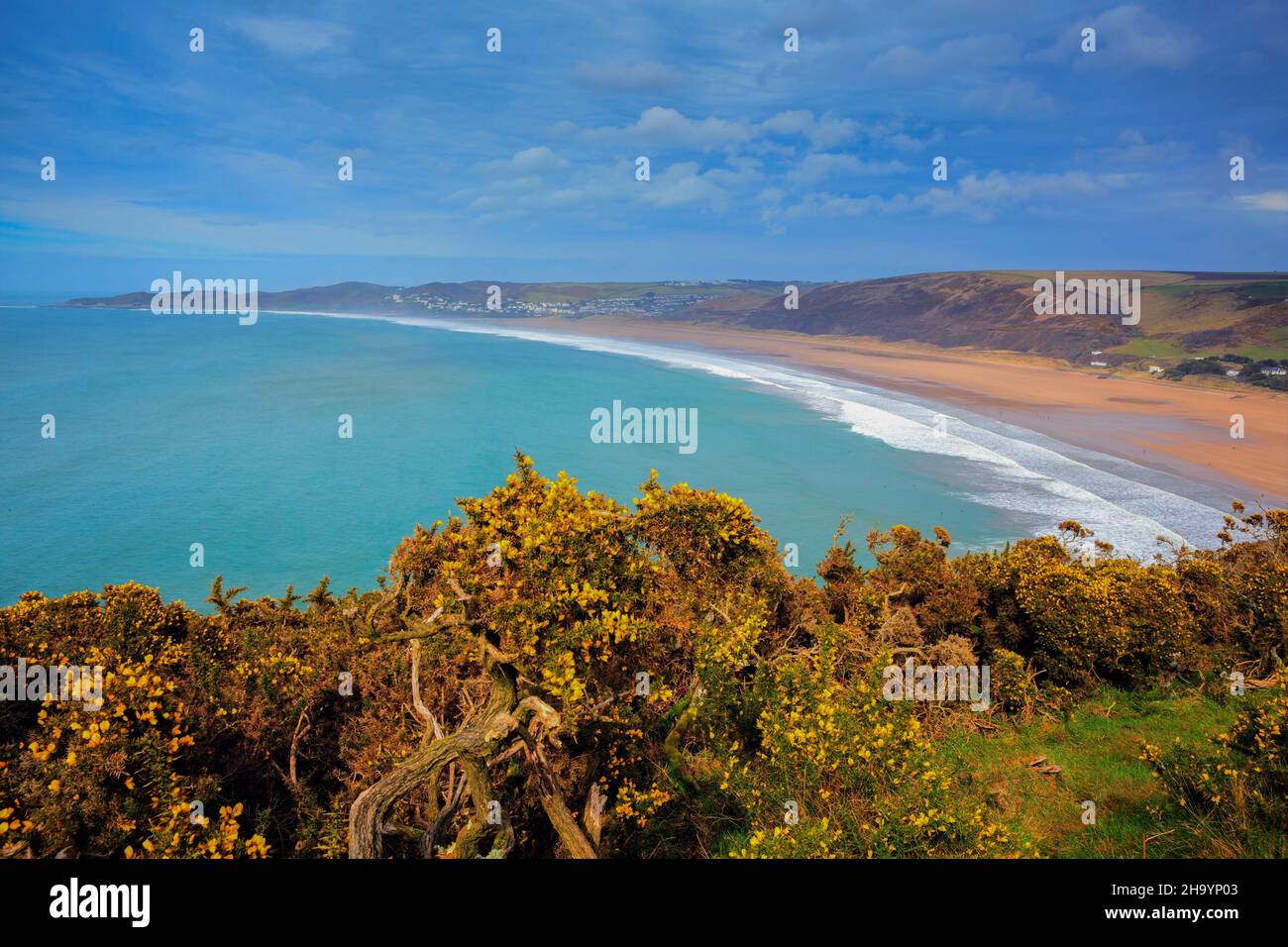 Woolacombe Devon bay sandy beach and coast England UK Stock Photo - Alamy
