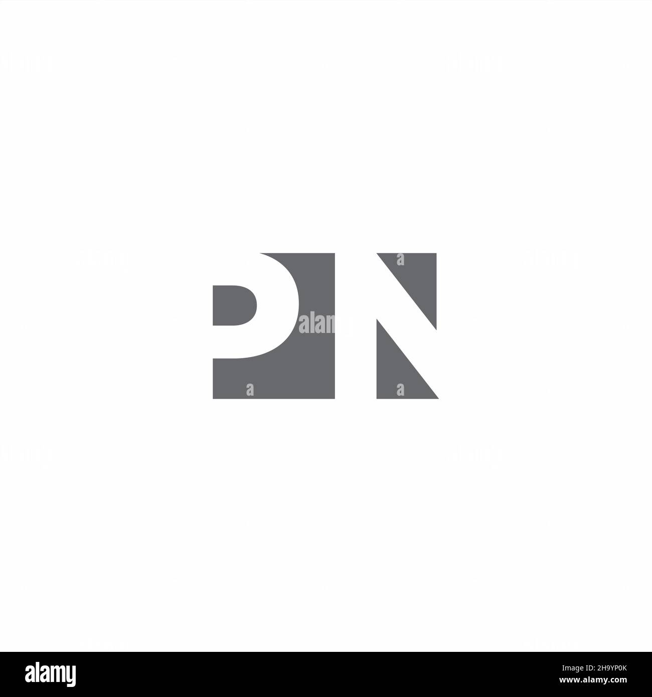 PN Logo monogram with negative space style design template isolated on ...