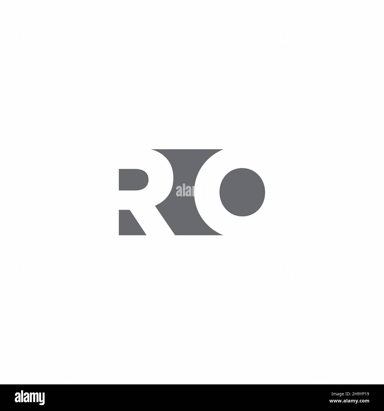 RO Logo monogram with negative space style design template isolated on ...