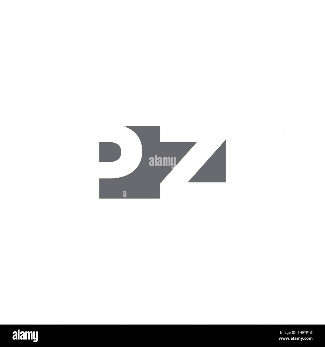 PZ Logo monogram with negative space style design template isolated on ...