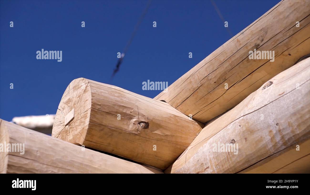 Crane lifting wooden frame hi-res stock photography and images - Alamy