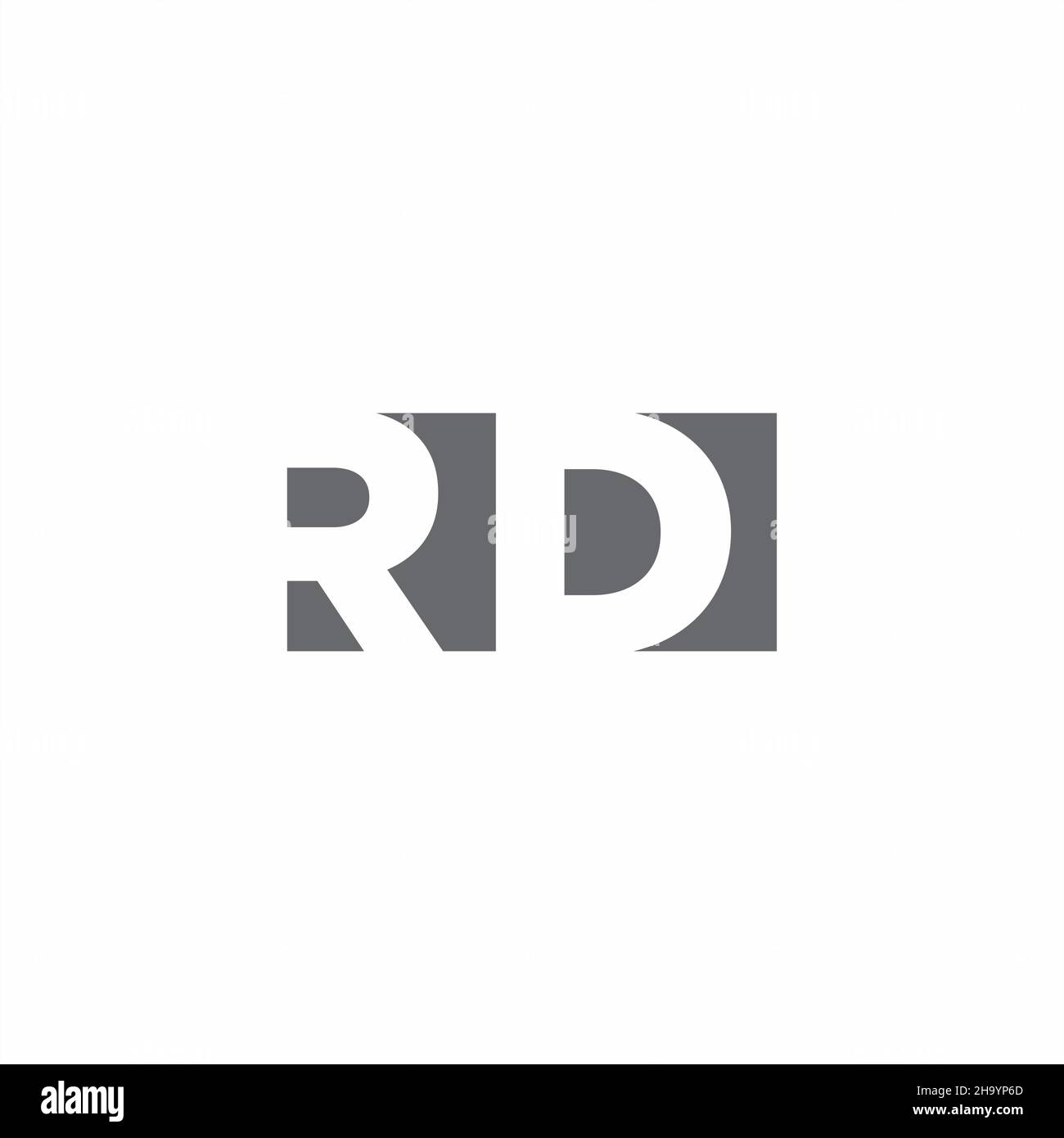 RD Logo monogram with negative space style design template isolated on ...