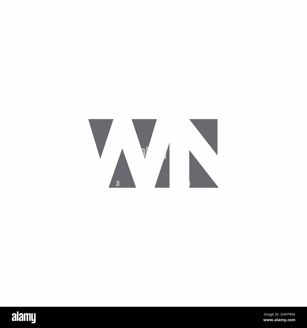 WN Logo monogram with negative space style design template isolated on ...