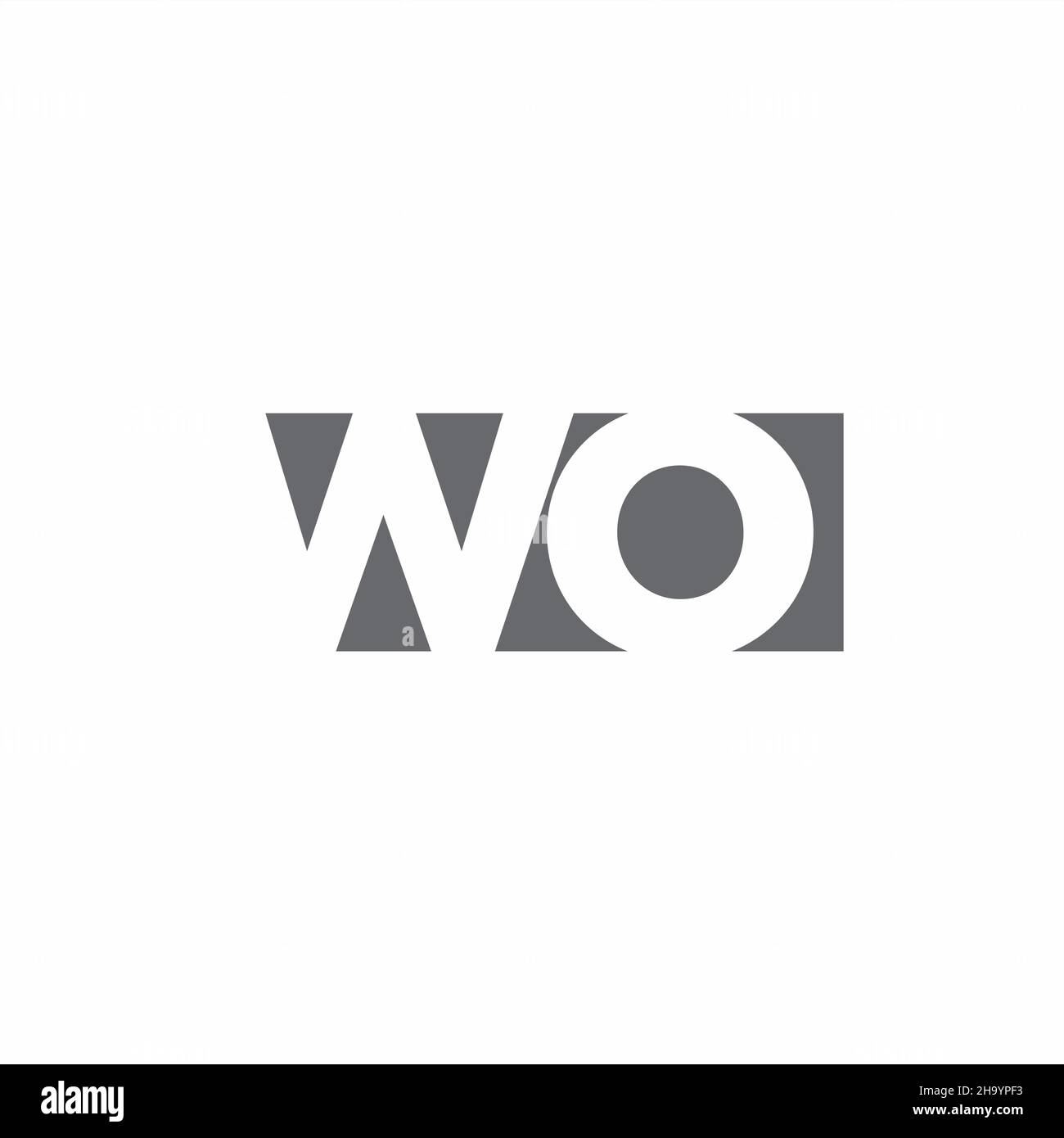 WO Logo monogram with negative space style design template isolated on ...