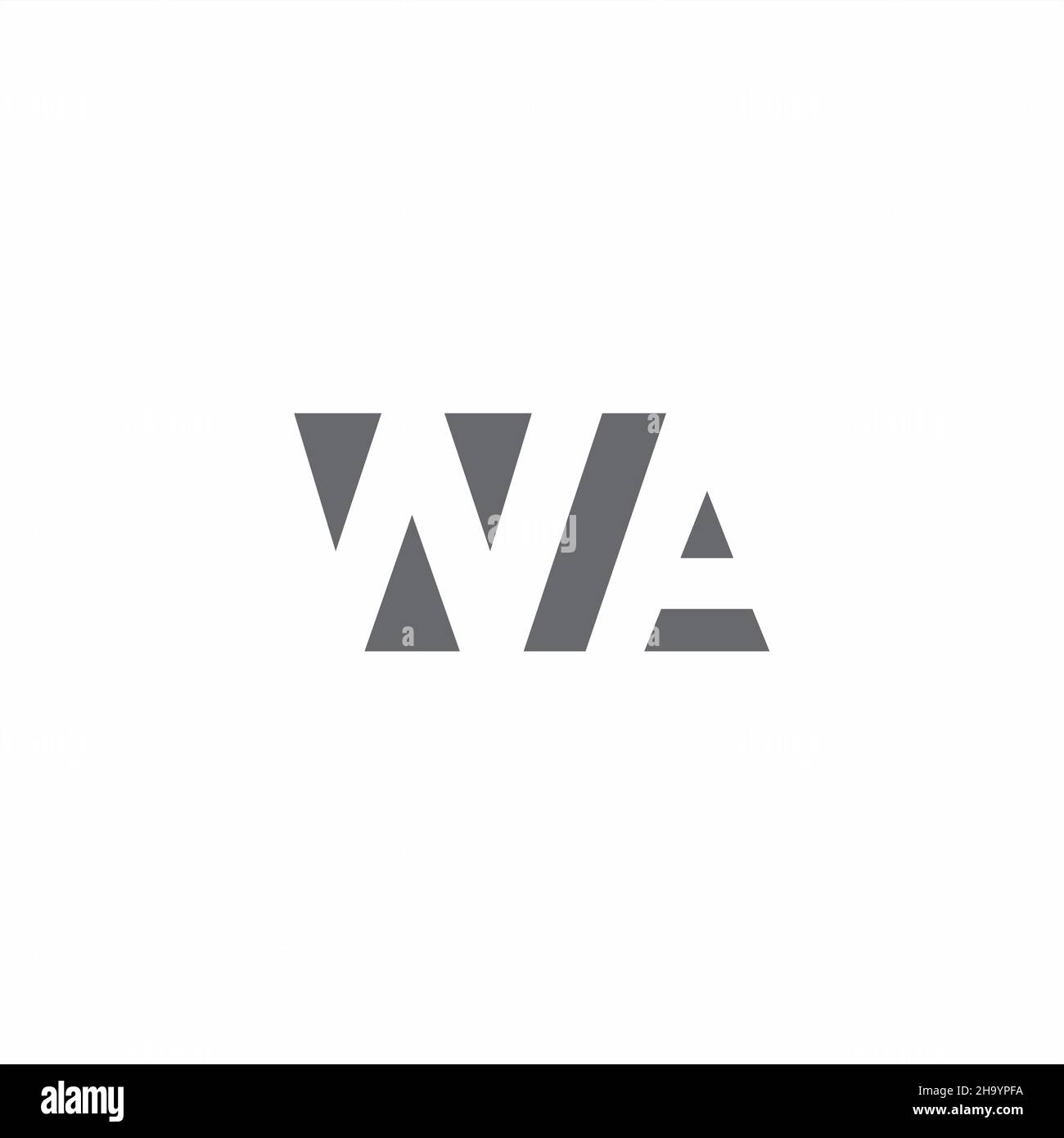 WA Logo monogram with negative space style design template isolated on ...